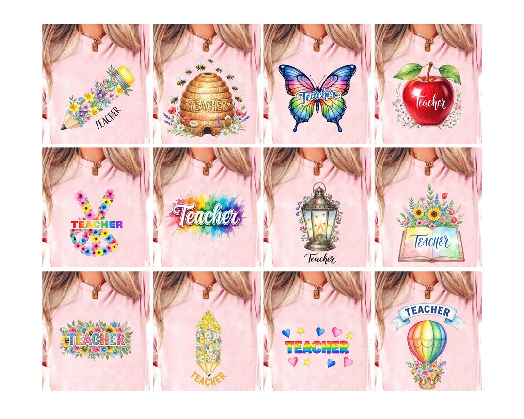Watercolor Teacher Clipart Bundle: Teacher Appreciation Png Clipart ...