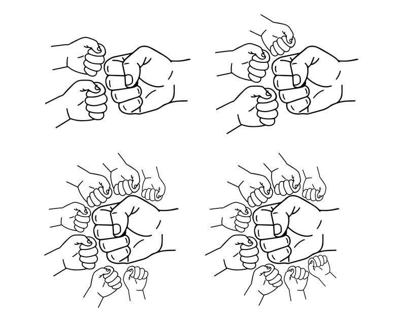Father's Day Fist Bump Set Bundle, Father's Love Svg, Baby Toddler Kid ...