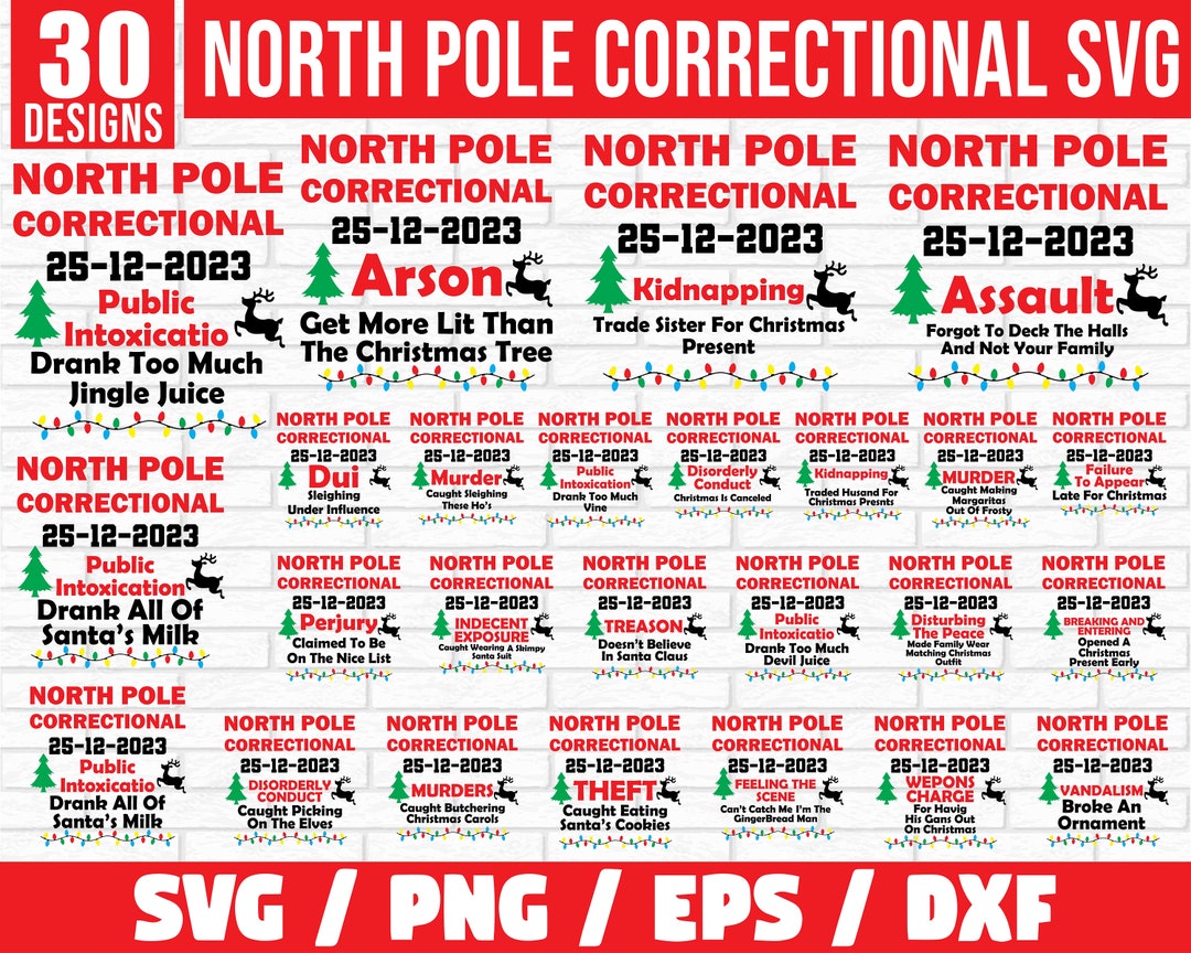 North Pole Correctional Svg Bundlecustom Matching Family - Etsy UK