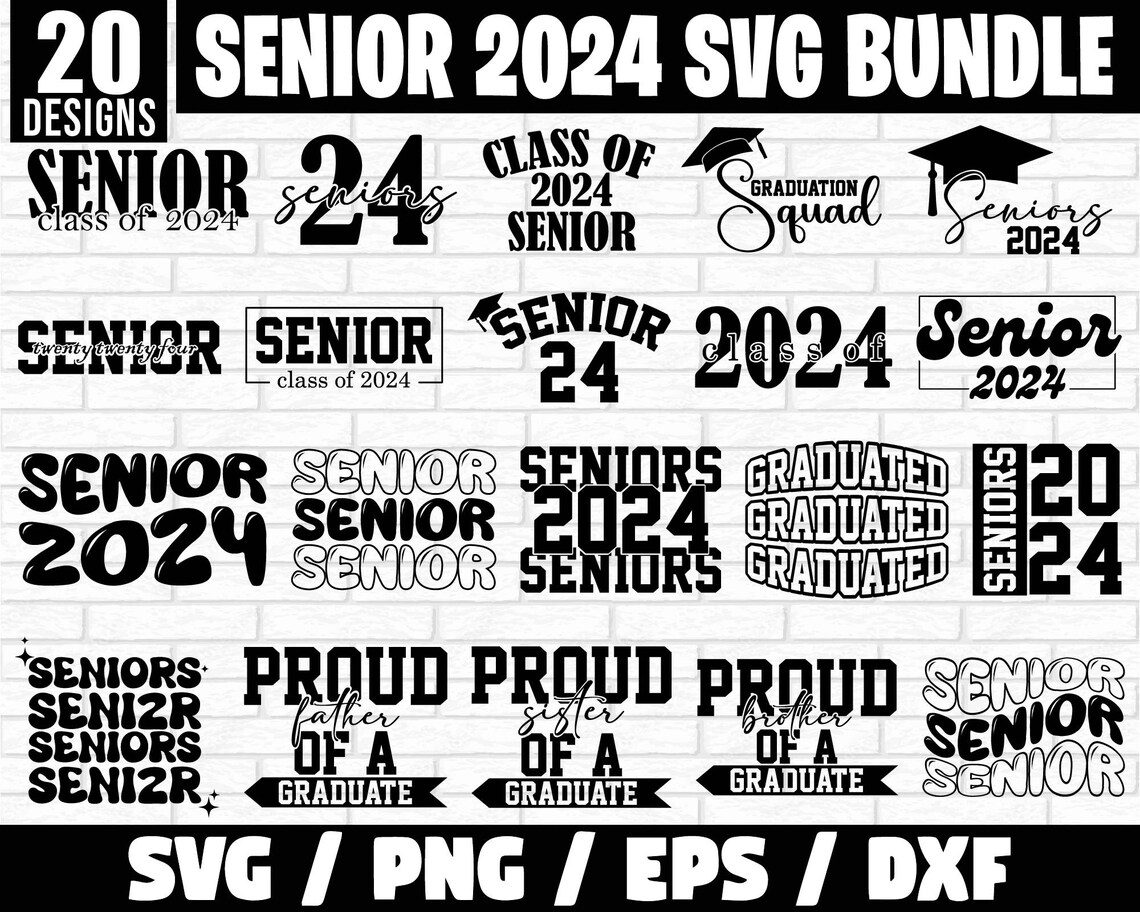 Senior 2024 SVG Bundle, Senior 2024 SVG, Graduation Svg Bundle, Senior ...