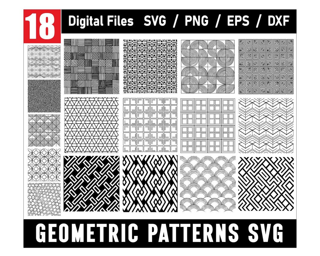Geometric Design Svg, Geometric Shape Svg, Seamless Patterns PNG SVG ...