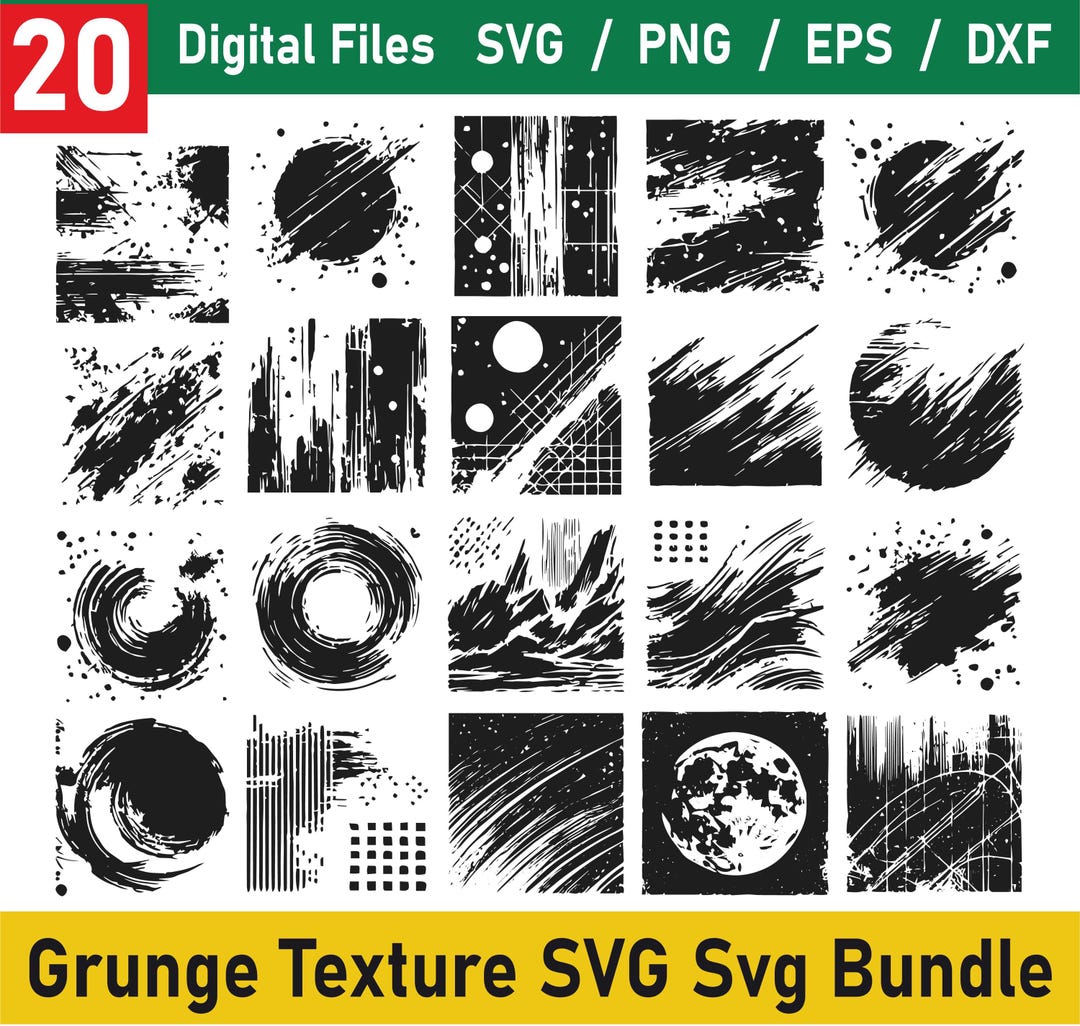 Grunge Texture SVG Bundle, Grunge Texture Dxf, Grunge Texture Png ...