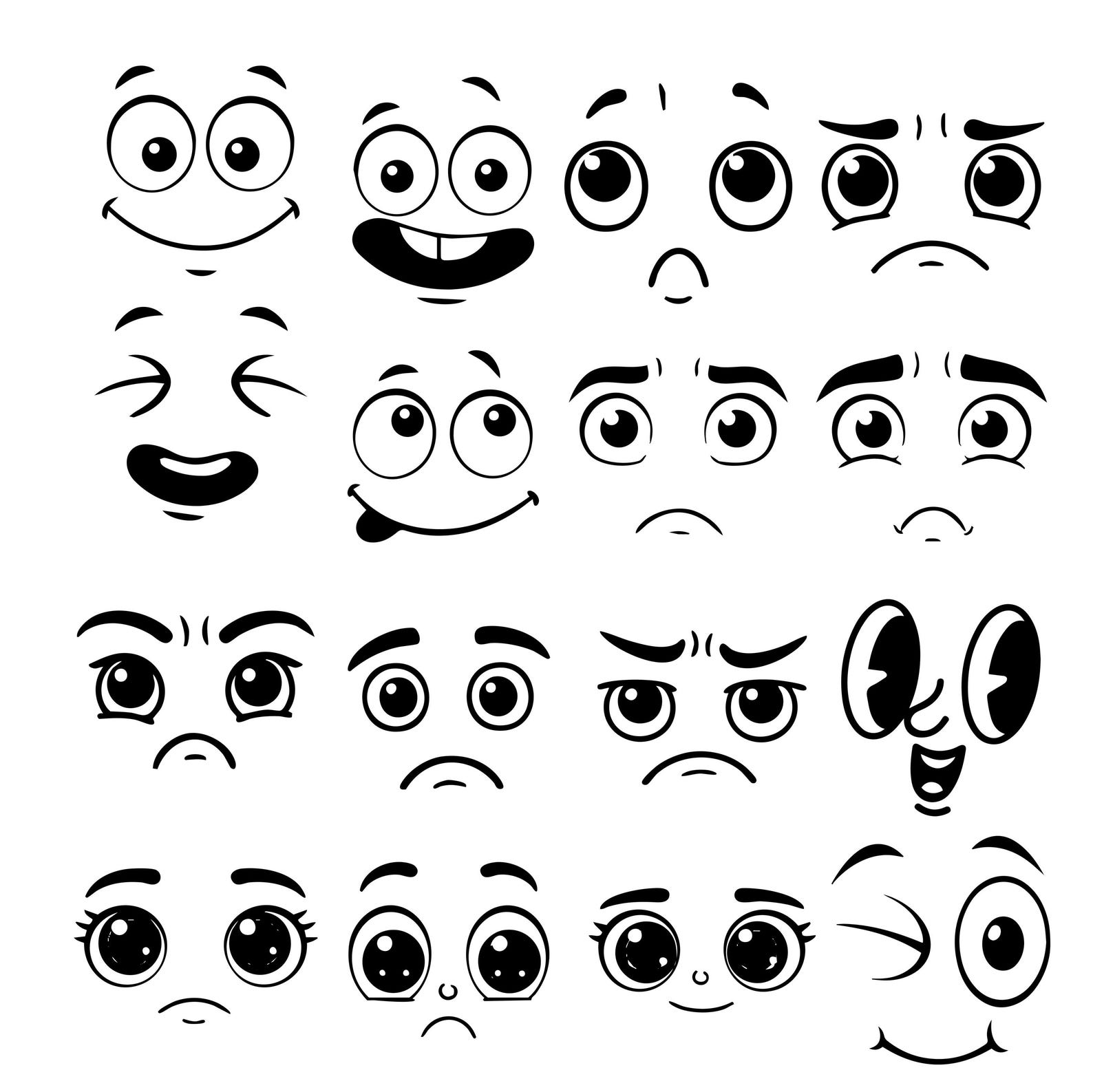 Cartoon Emotion Faces SVG Bundle, Emoji Clipart, Funny Face Svg ...