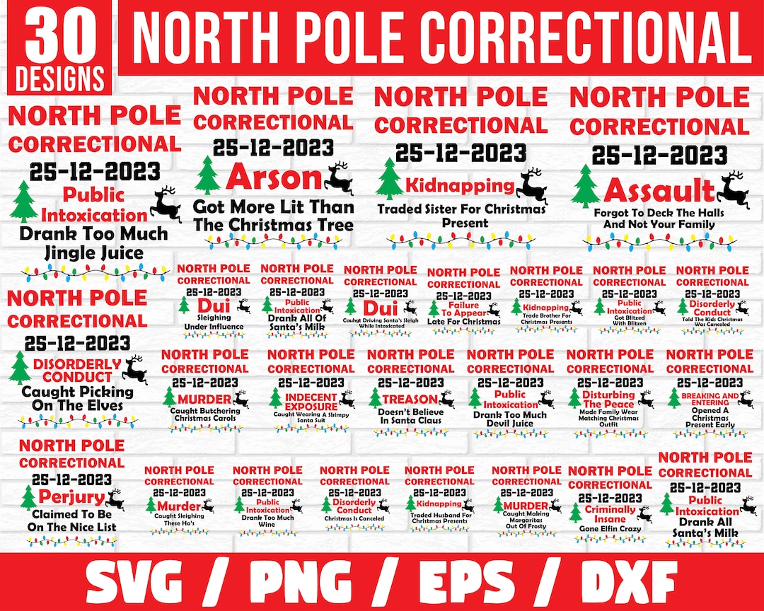 North Pole Correctional Svg Bundle,custom Matching Family Christmas ...