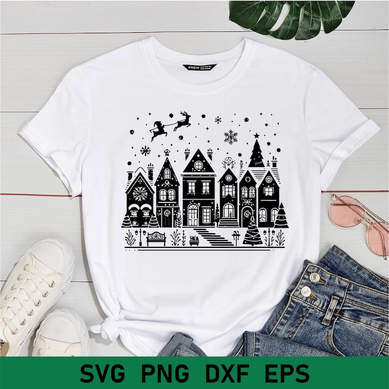 Christmas House Svg Bundle, Christmas Village Svg, Glowforge House Svg ...