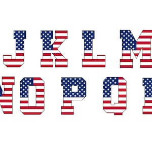 USA Flag Letters and Numbers Svg, American Flag Font Svg, Flag Alphabet ...