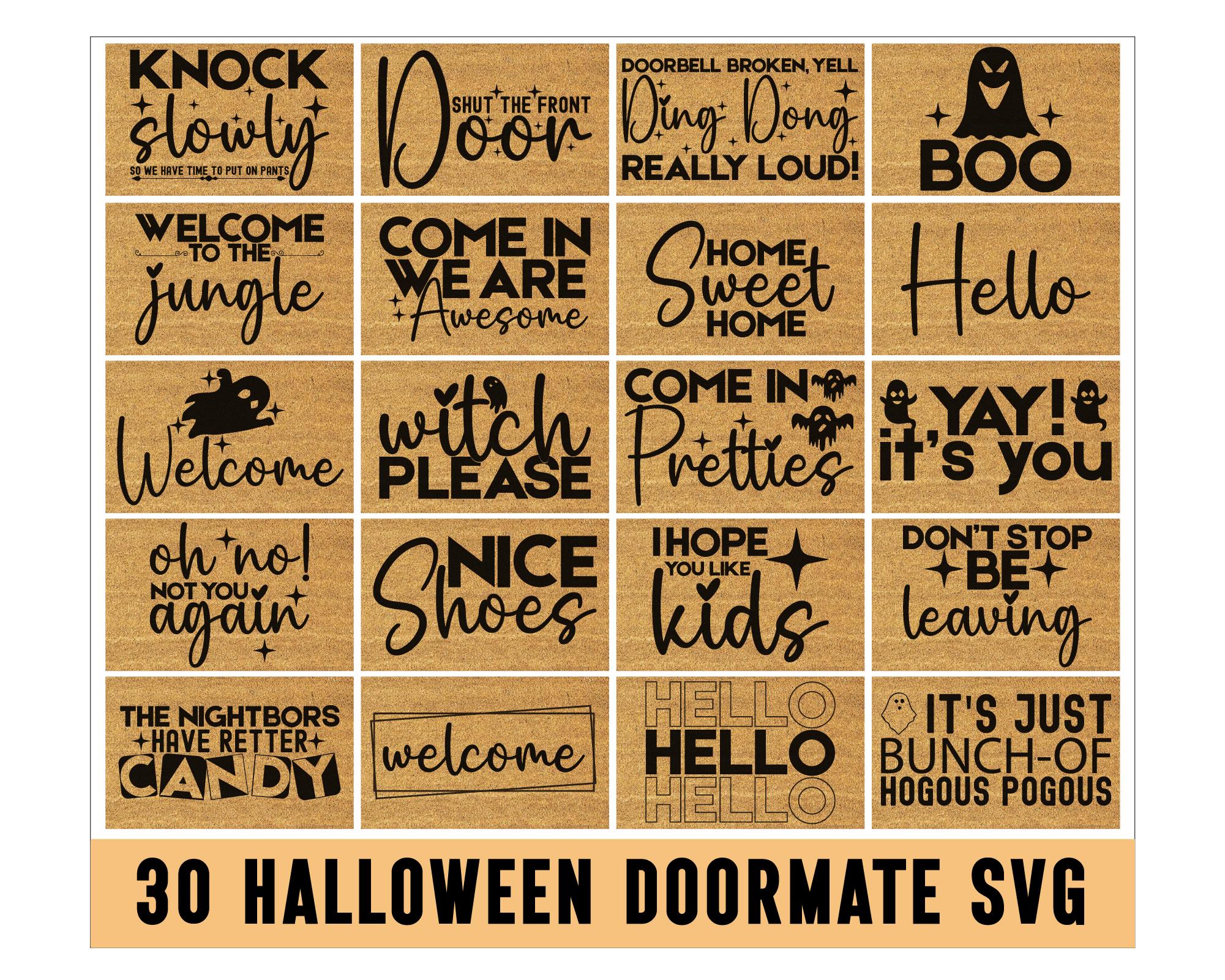 Halloween Doormat Svg Bundle, Trick or Treat Wipe Your Feet Svg,spooky ...