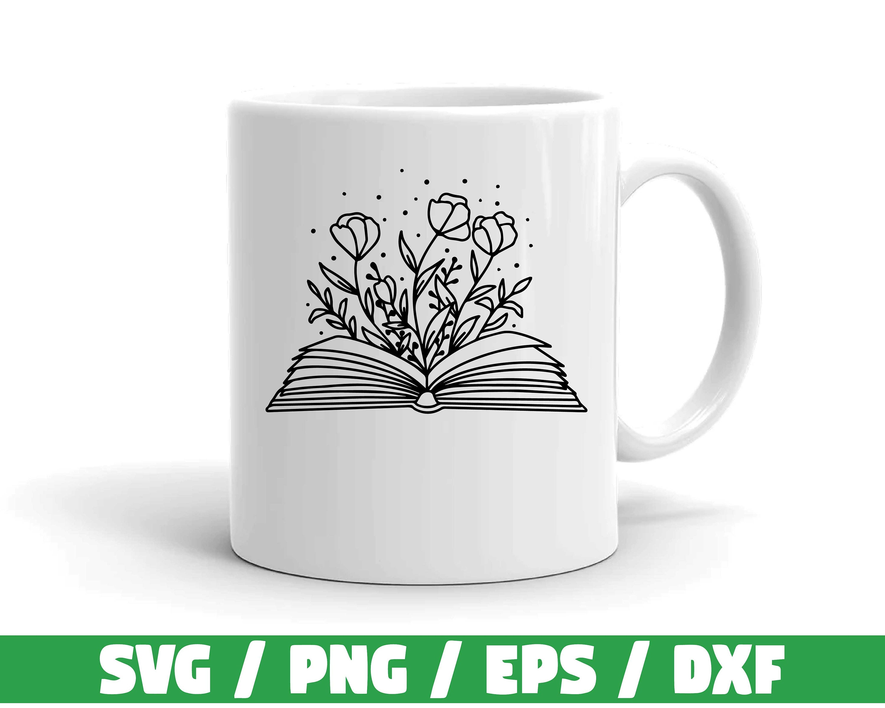 Floral Book SVG Bundle, Floral Book Svg, Book With Flower Svg, Book Svg ...