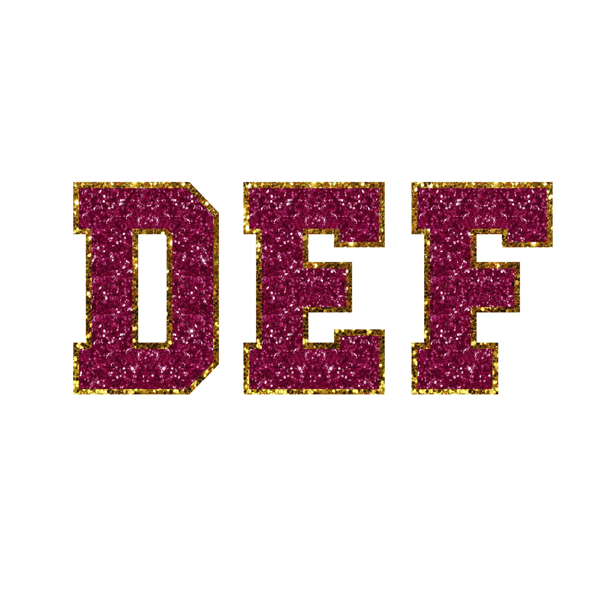 Maroon and Gold Chenille Alphabet Bundle, Sequin Faux Glitter Maroon ...