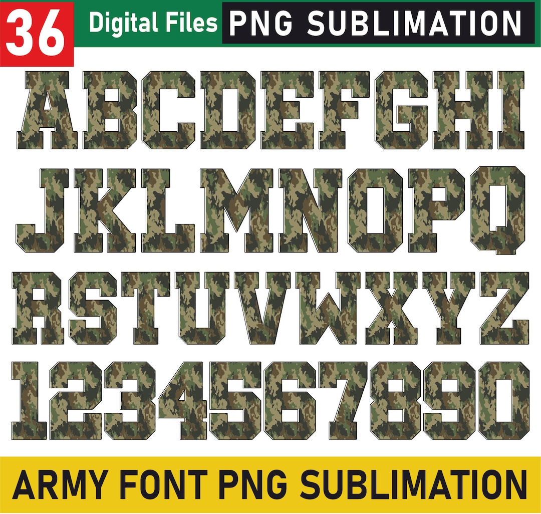 Camouflage Font Camo Font Stencil Font Army Font Military Font ...