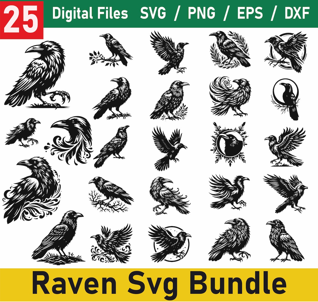 Raven SVG, Raven Head Svg, Raven Cricut, Raven Silhouette, Raven Clip ...
