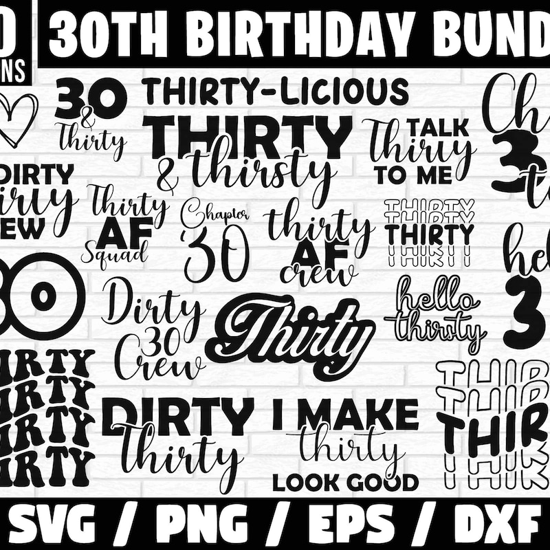 Thirty Svg - Etsy