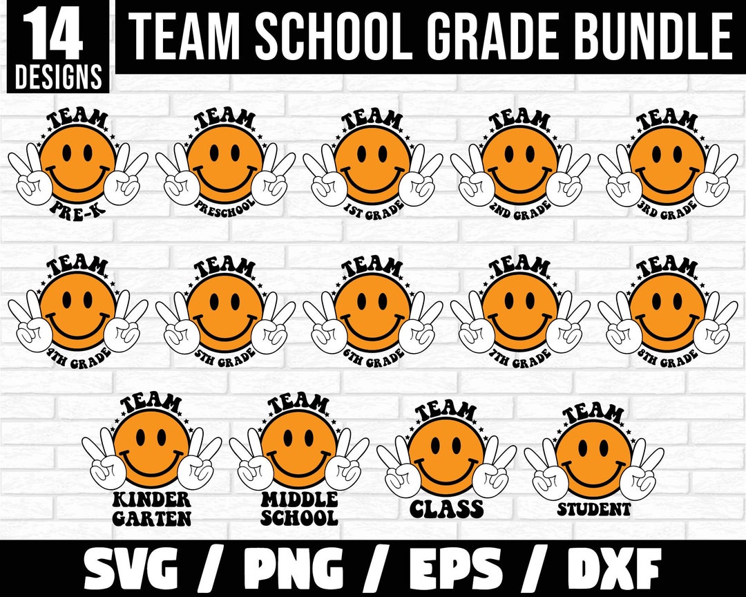 Team Grade Svg Bundle Back to School Svg Team First Grade - Etsy UK