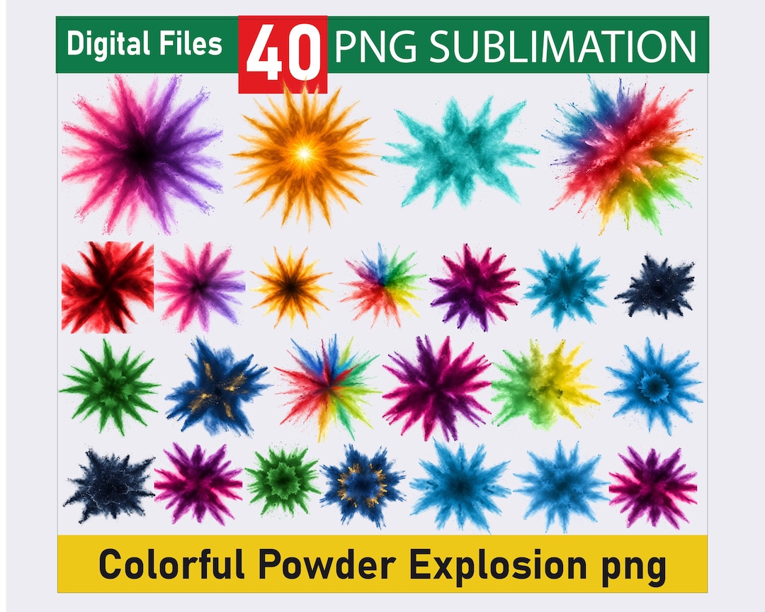 Colorful Powder Explosion Overlays Png, Paint Splatter PNG Abstract ...