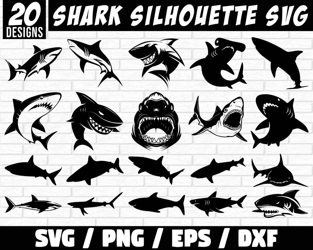 Shark Svg Bundle, Shark Fish Svg, Shark Design Svg, Animal Svg, Baby ...