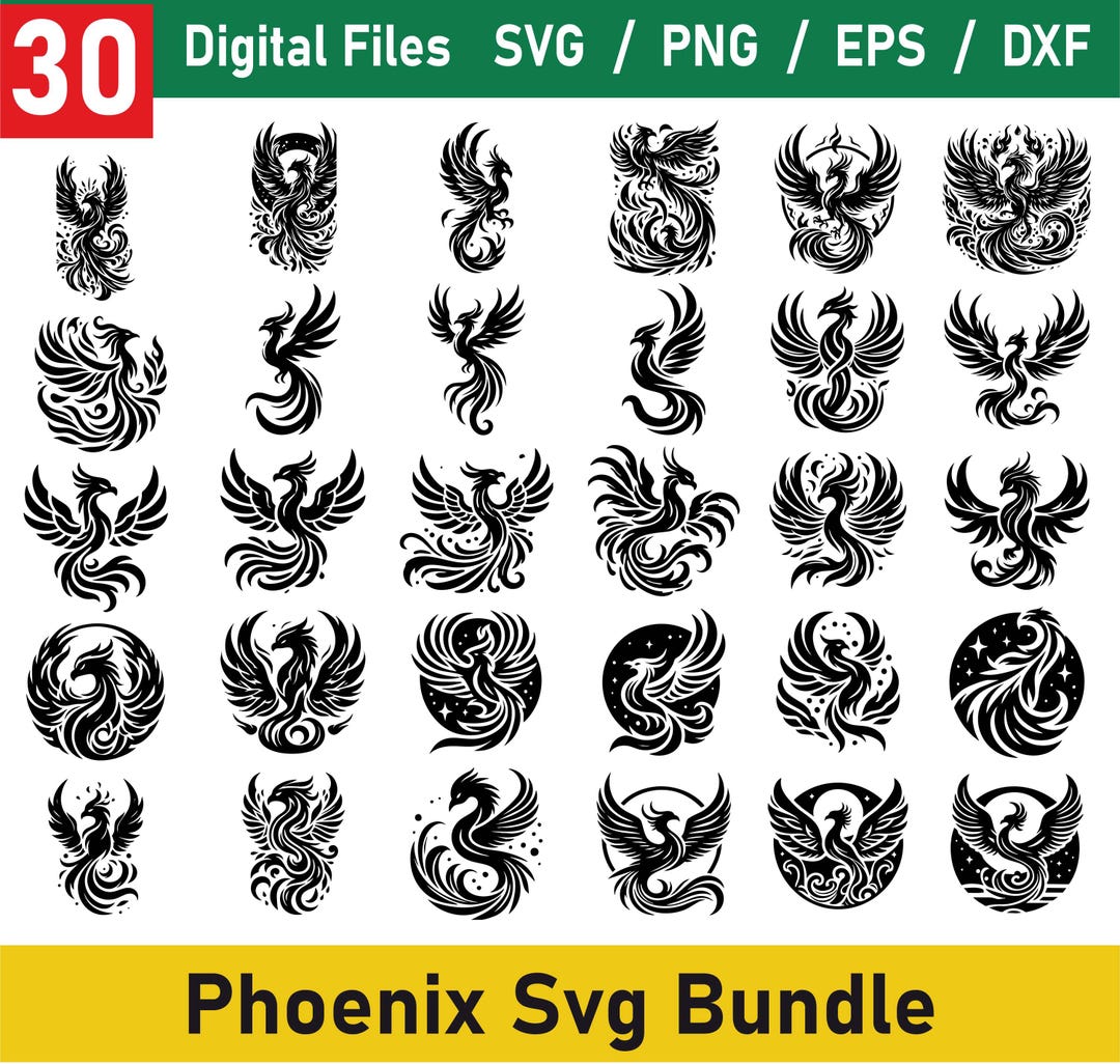 Phoenix SVG Bundle, Phoenix Svg, Phoenix Vector, Phoenix Birds, Phoenix ...