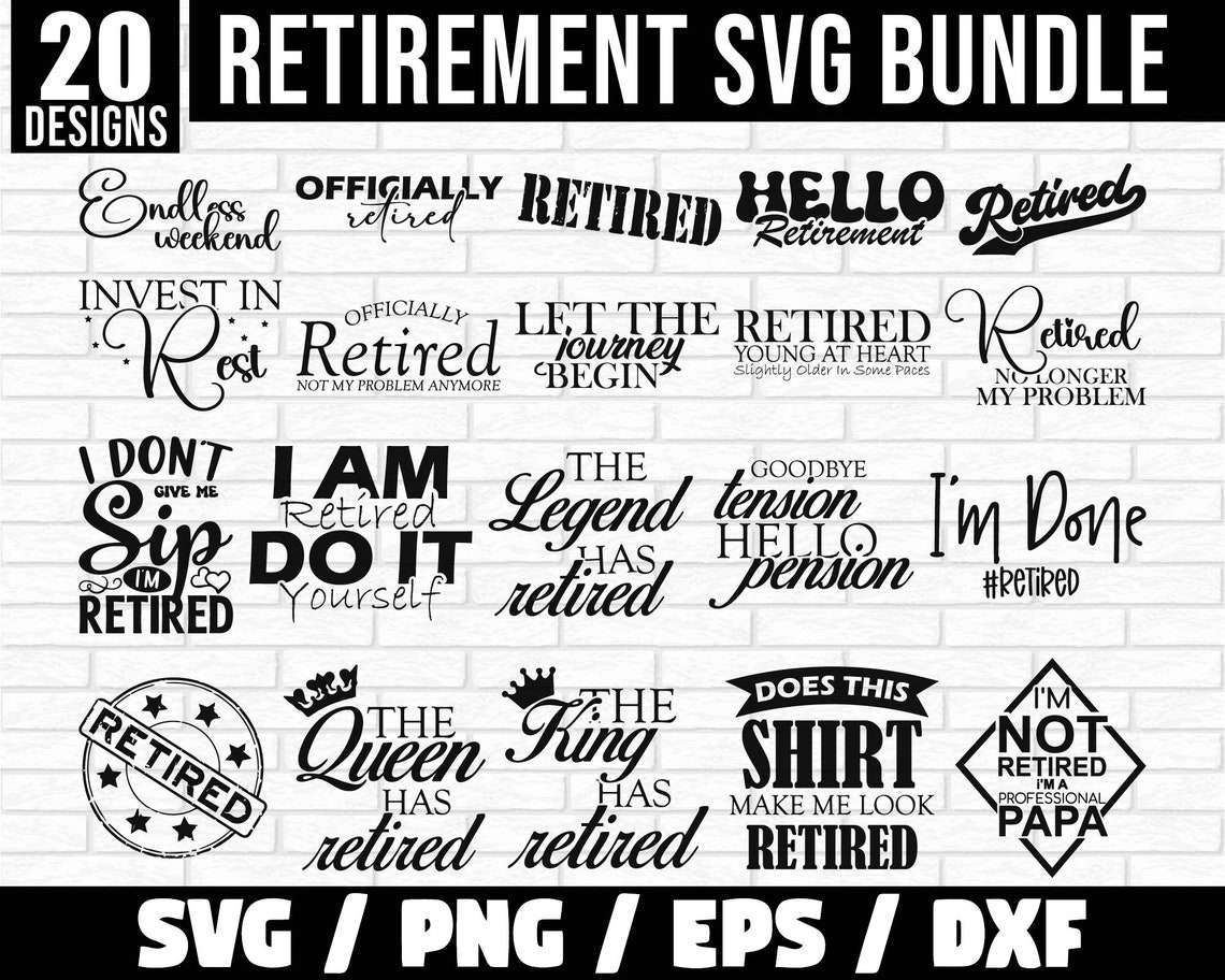 Retirement Svg Bundle, Officially Retired Svg, Retirement Svg, Retired ...