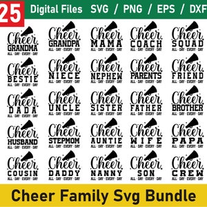 Cheer Family Svg Bundle, Cheerleader Bundle, Cheer Mom T Shirt Design ...