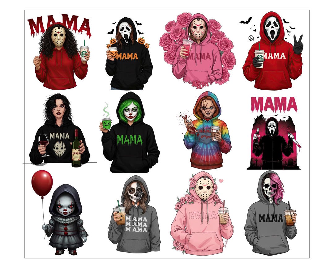 Spooky Mama PNG, Halloween Png, Horror Mama Png Bundle, Killer Mama Png ...