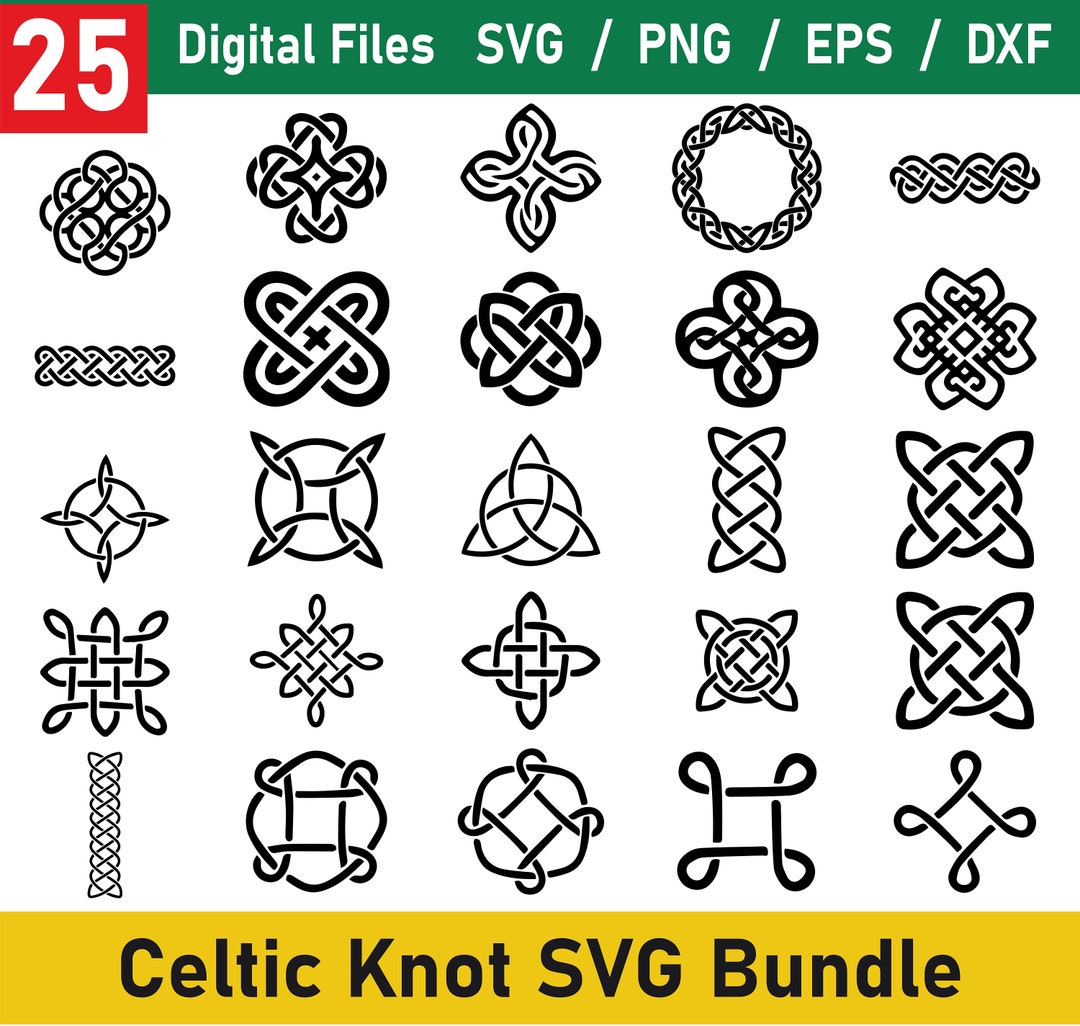 Celtic Knot SVG Bundle, Celtic PNG Bundle, Celtic Clipart, Celtic SVG Cut Files for Cricut ...