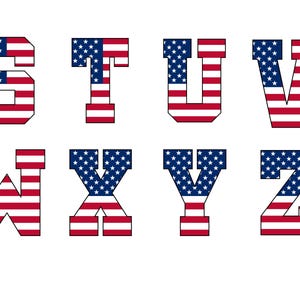 USA Flag Letters and Numbers Svg, American Flag Font Svg, Flag Alphabet ...