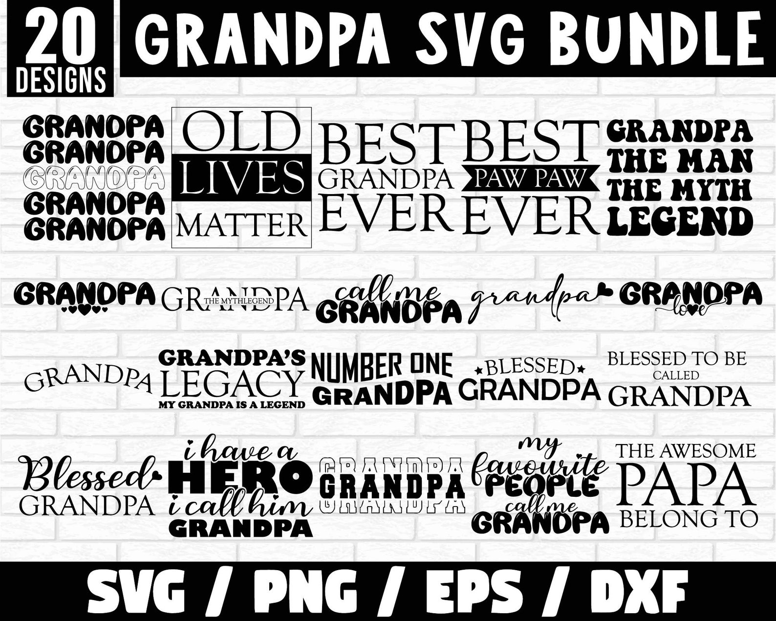 Grandpa SVG Bundle, Father's Day Svg, Grandpa SVG, Funny Grandpa Shirt ...