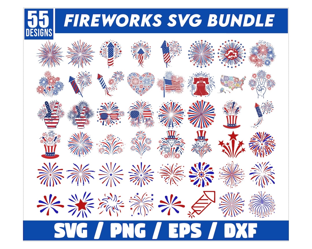 Fireworks Svg Bundle, Firecracker SVG, 4th of July Firework Png Bundle ...
