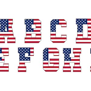 USA Flag Letters and Numbers Svg, American Flag Font Svg, Flag Alphabet ...