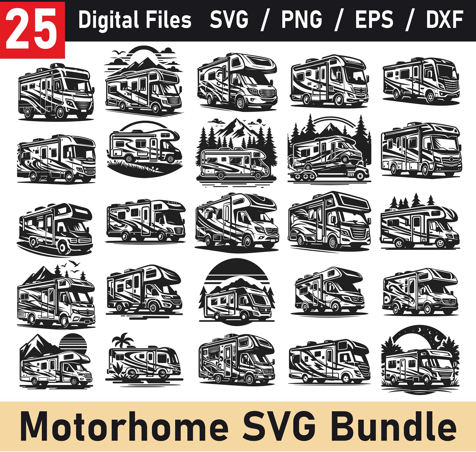 Motorhome SVG, Camper Svg, Camper Svg Bundle, Camping Svg, Trailer Svg ...