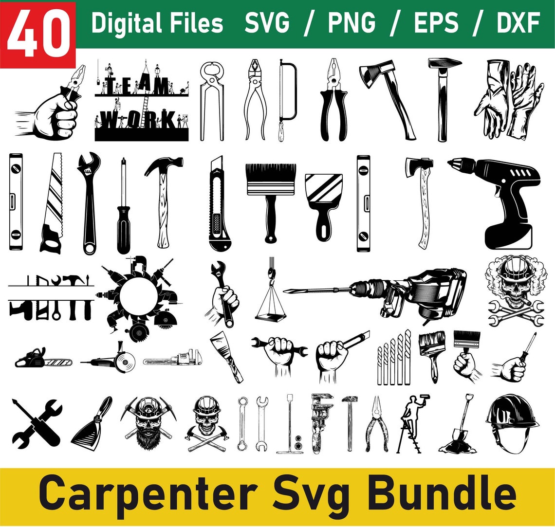 Carpenter Svg Bundle, Carpenter Skull Svg, Home Builder Svg, Repairman ...