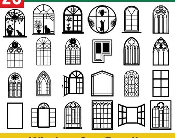 Gothic Window SVG Bundle, Church Window Svg, Gothic Window Dxf, Gothic ...