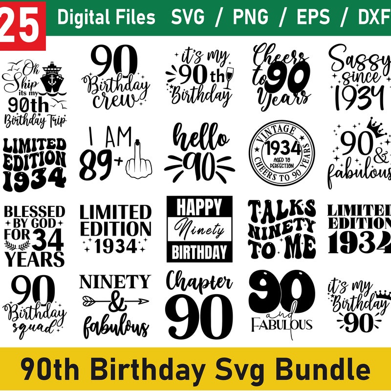 Happy 90 Th Birthday Images - Etsy