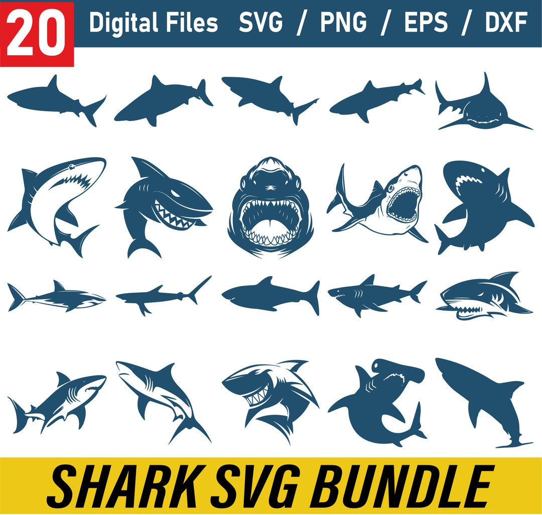 Shark SVG Bundle, Shark SVG, Shark Clipart, Shark Png, Ocean Svg, Shark ...