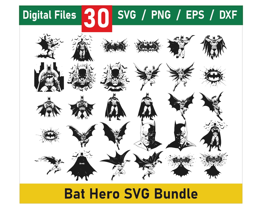 Bat Svg Bundle, Superhero SVG, Superhero Cut File, Superhero Png ...