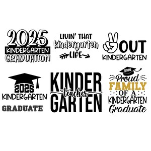 Kindergarten Graduate SVG Bundle, Kinder Graduate Shirt Png, 2025 ...