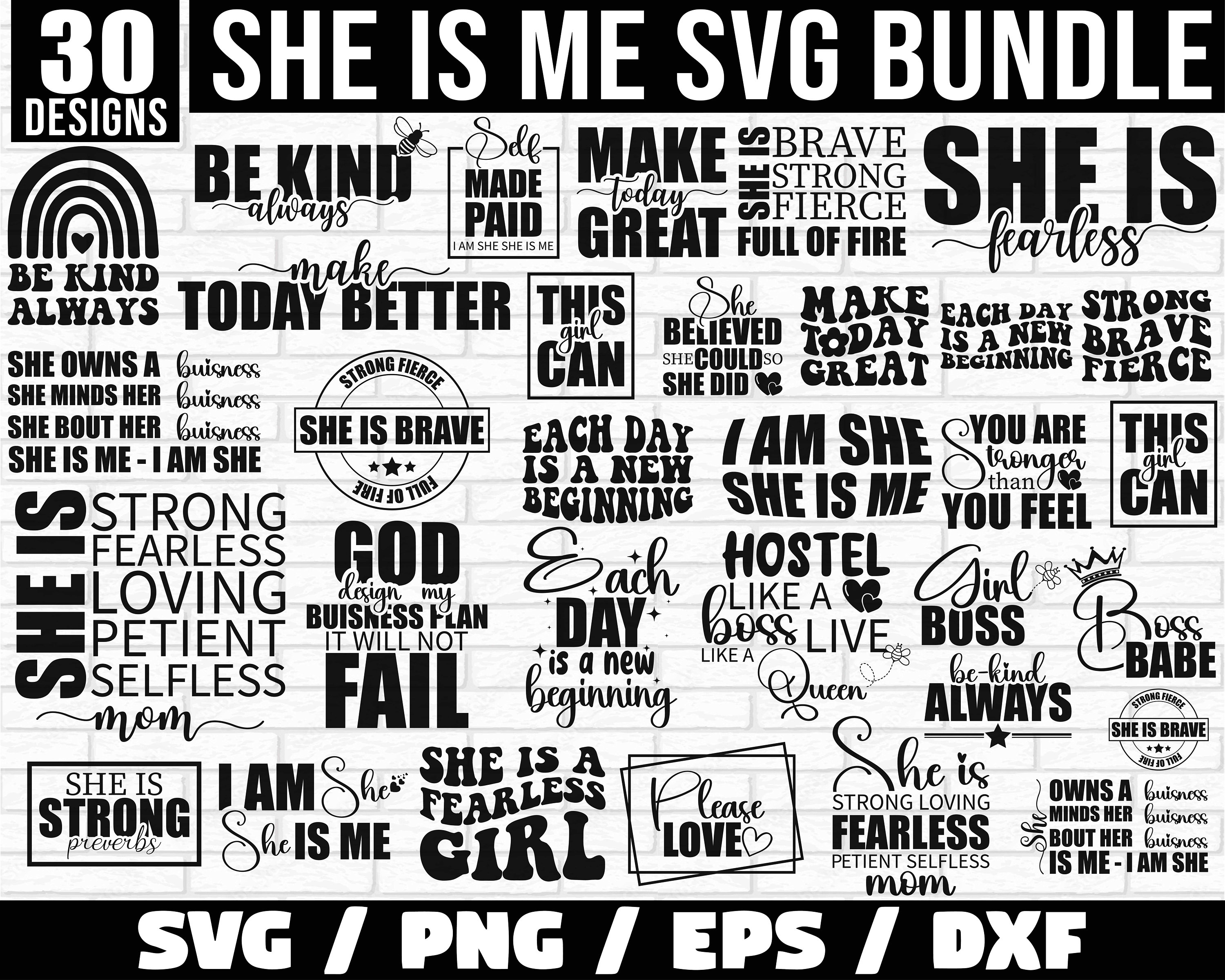 She is Me SVG Bundle, Woman Affirmation SVG, Postive Quotes Svg, I Am ...