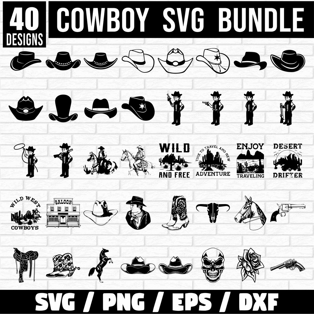 Cowboy SVG Bundle, Cowboy Dxf, Cowboy Png, Cowboy Eps, Cowgirl Svg ...