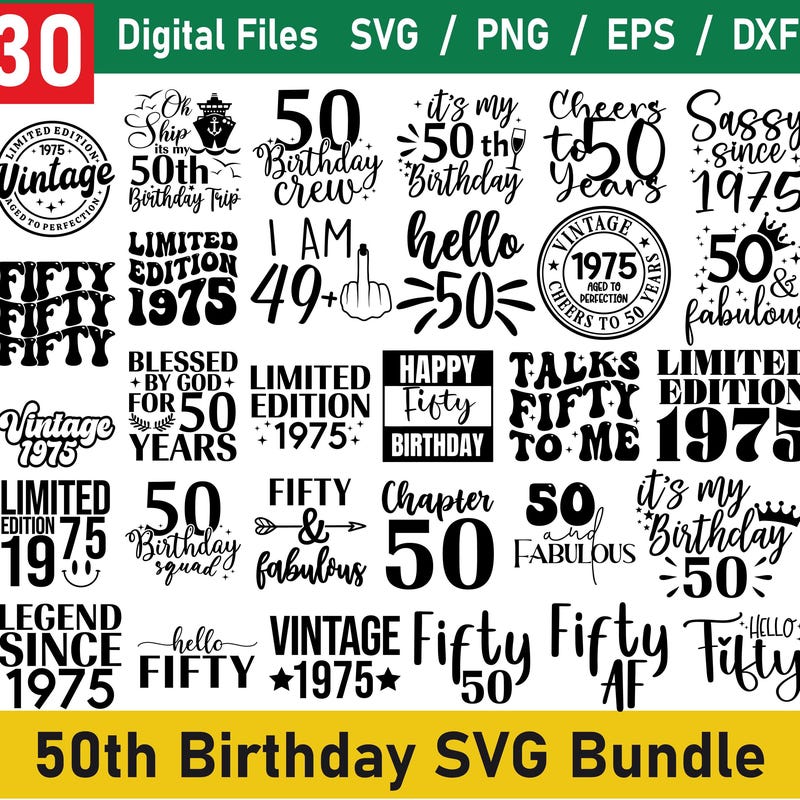 Birthday 50th Toppers - Etsy