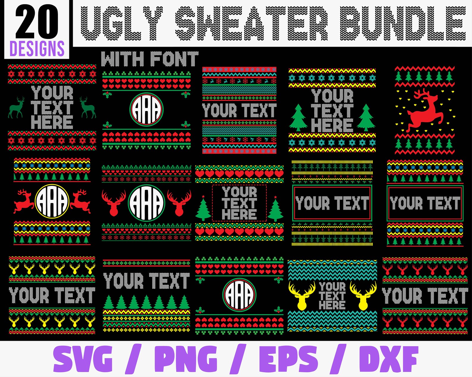 Ugly Sweater SVG Bundle, Christmas Sweater Svg, Ugly Sweater Svg, Ugly ...
