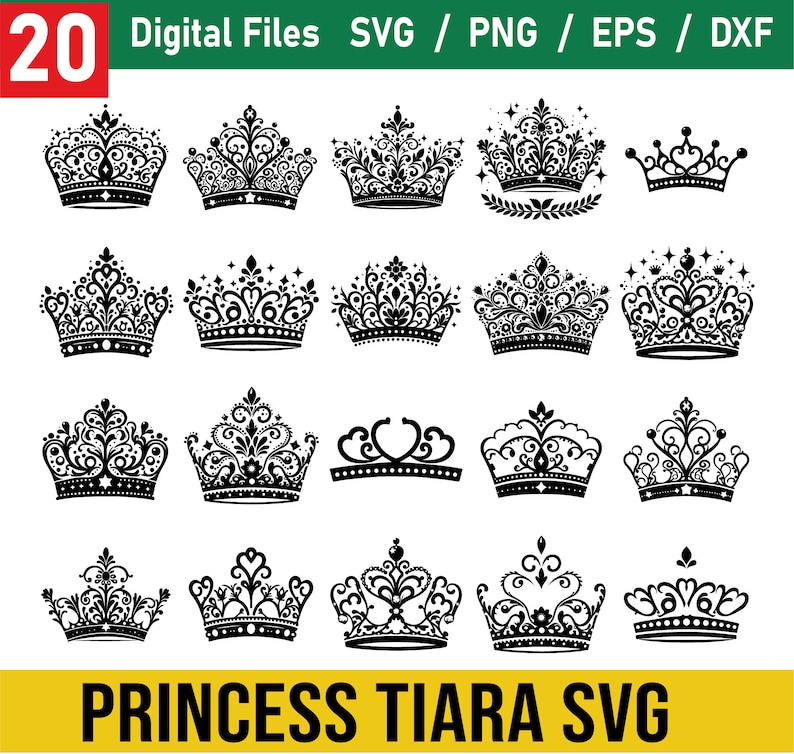 Royal Crown Svg Bundle, Queen Crown Svg, Crown Royal Svg, Princess ...