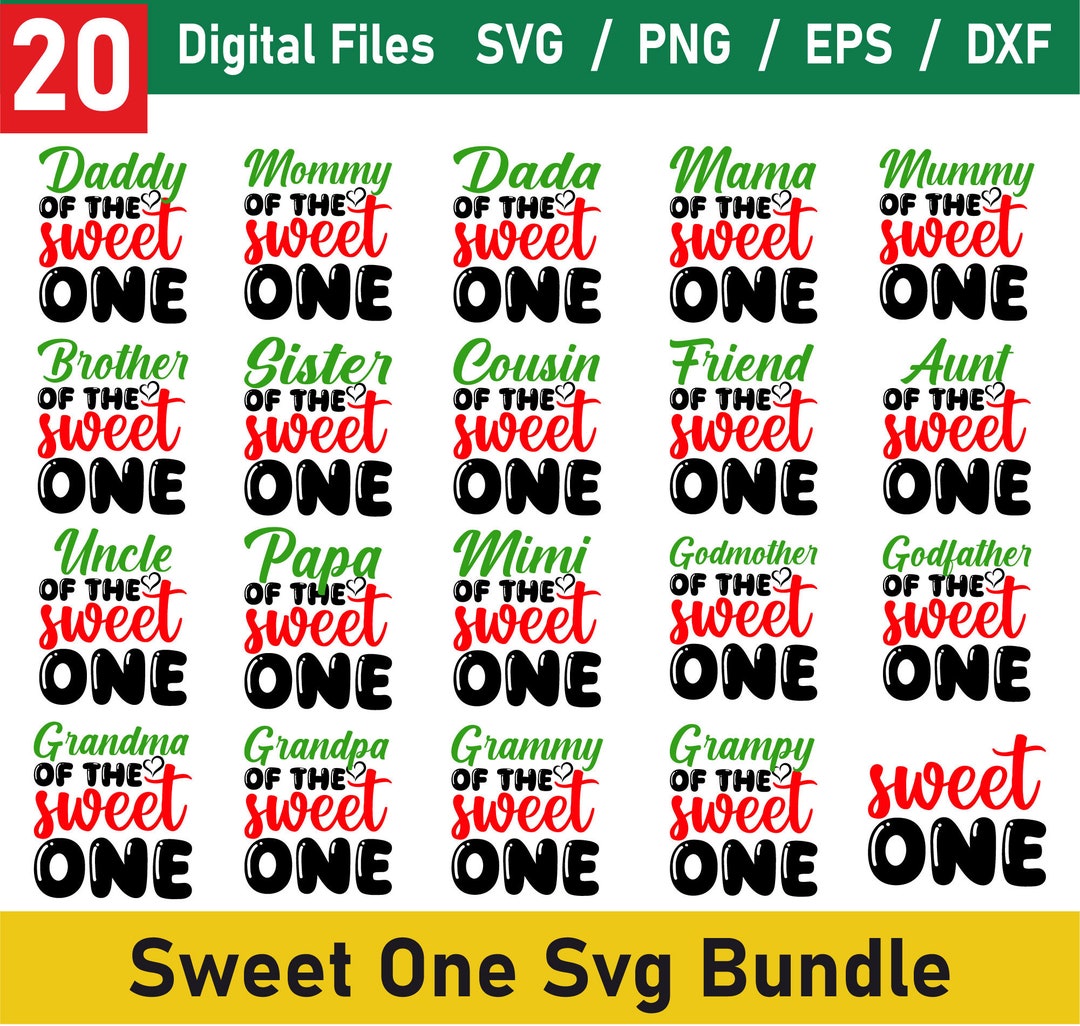 Sweet One Birthday Svg Bundle, Birthday Sweet Baby, Sweet One First ...