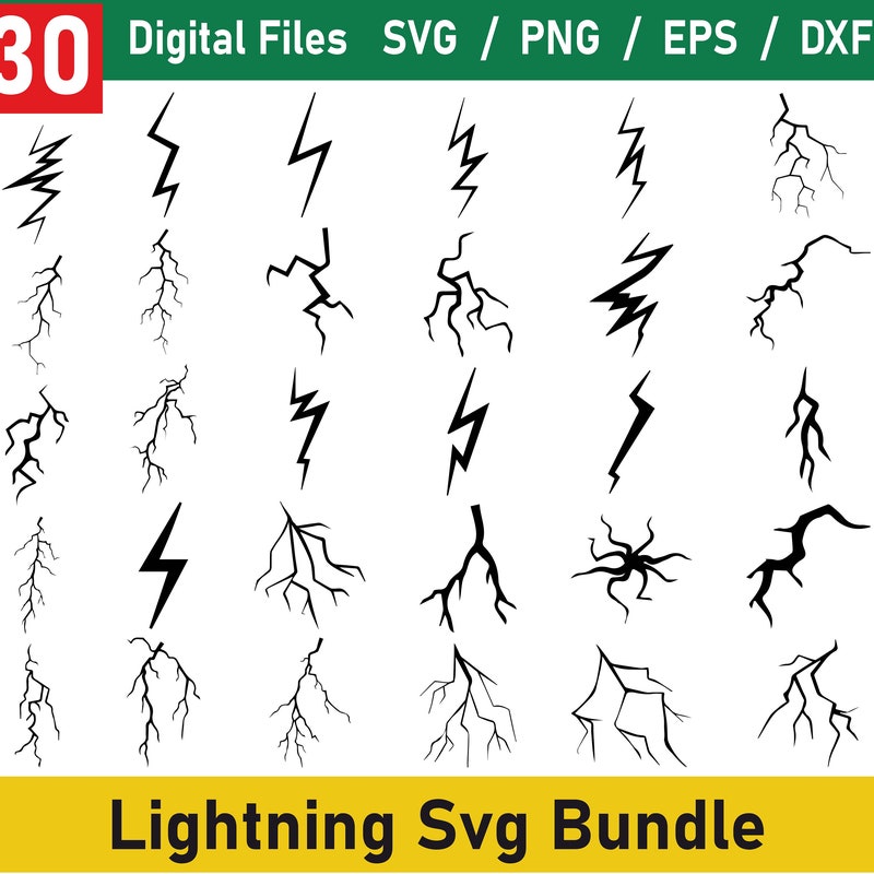 Lightning Svg - Etsy