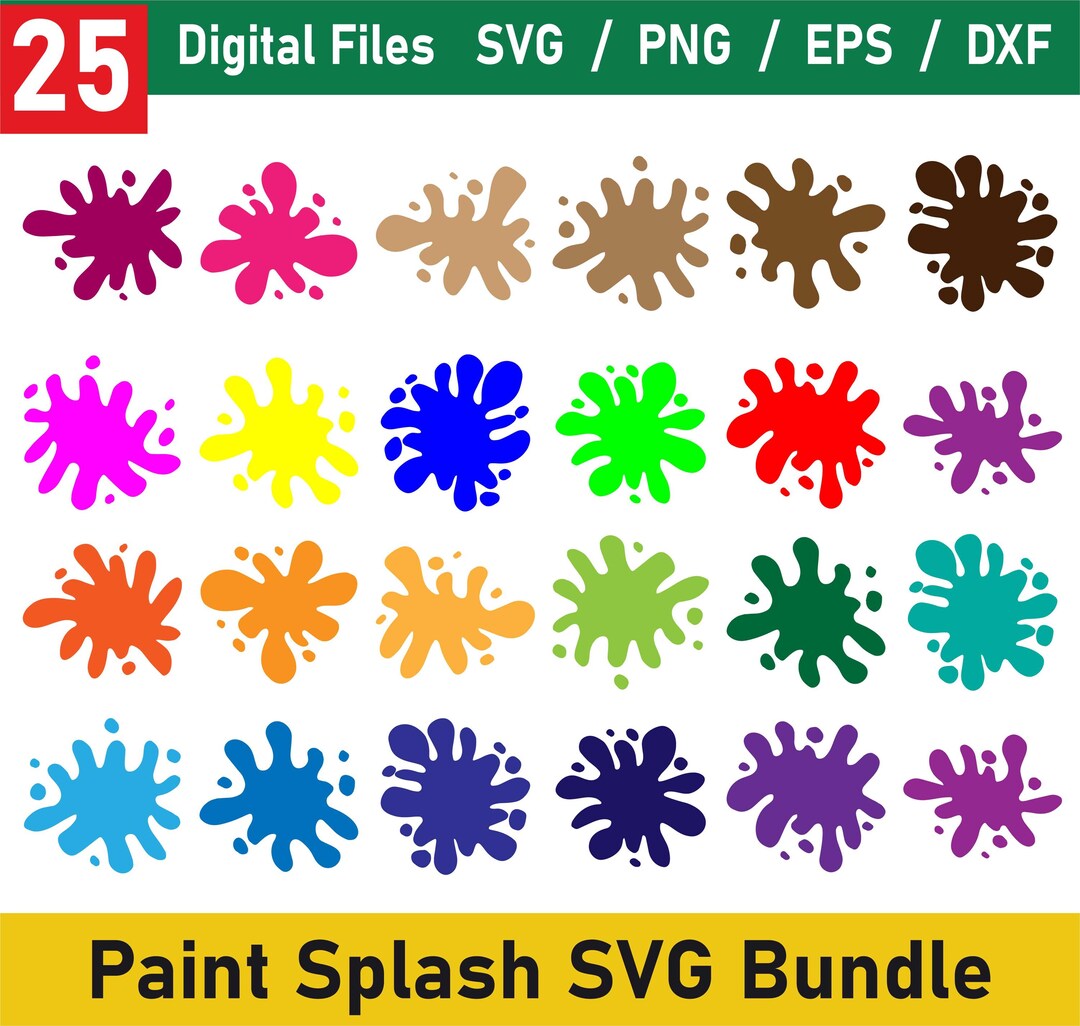 Paint Splats Svg, Paint Svg Clipart, Ink Splatter Paint Svg, Artist Svg ...