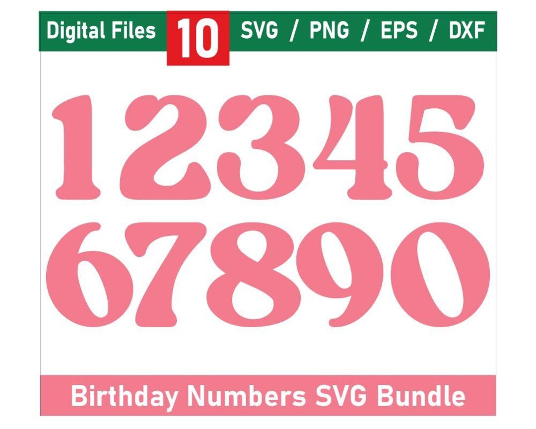 Birthday Numbers Svg Bundle, Numbers SVG Bundle, Counting Numbers Svg ...