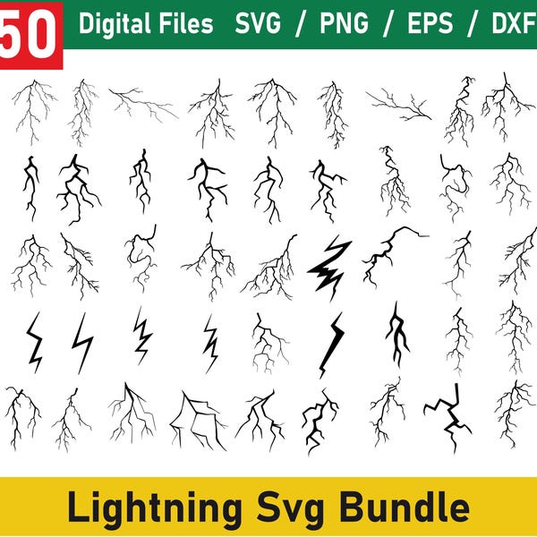 Lightning Bolt Svg - Etsy