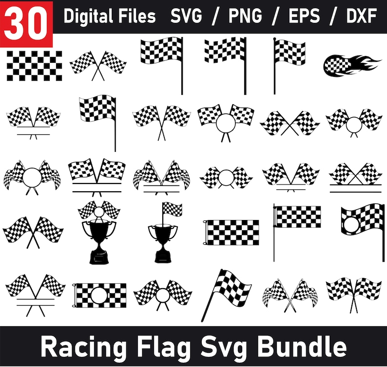 Race Flag SVG Bundle, Racing Flag, Race Flag, Finish Flag, Finish Line ...