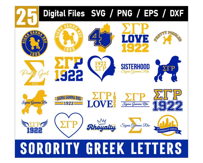 Sorority Greek Letters Svg, 1922 Designs, Sigma Rho SVG, Greek Letters ...