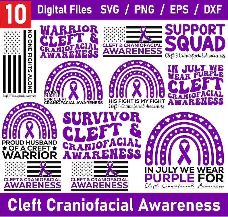 Cleft Craniofacial Awareness Svg Bundle, Cleft Palate Warrior Family ...