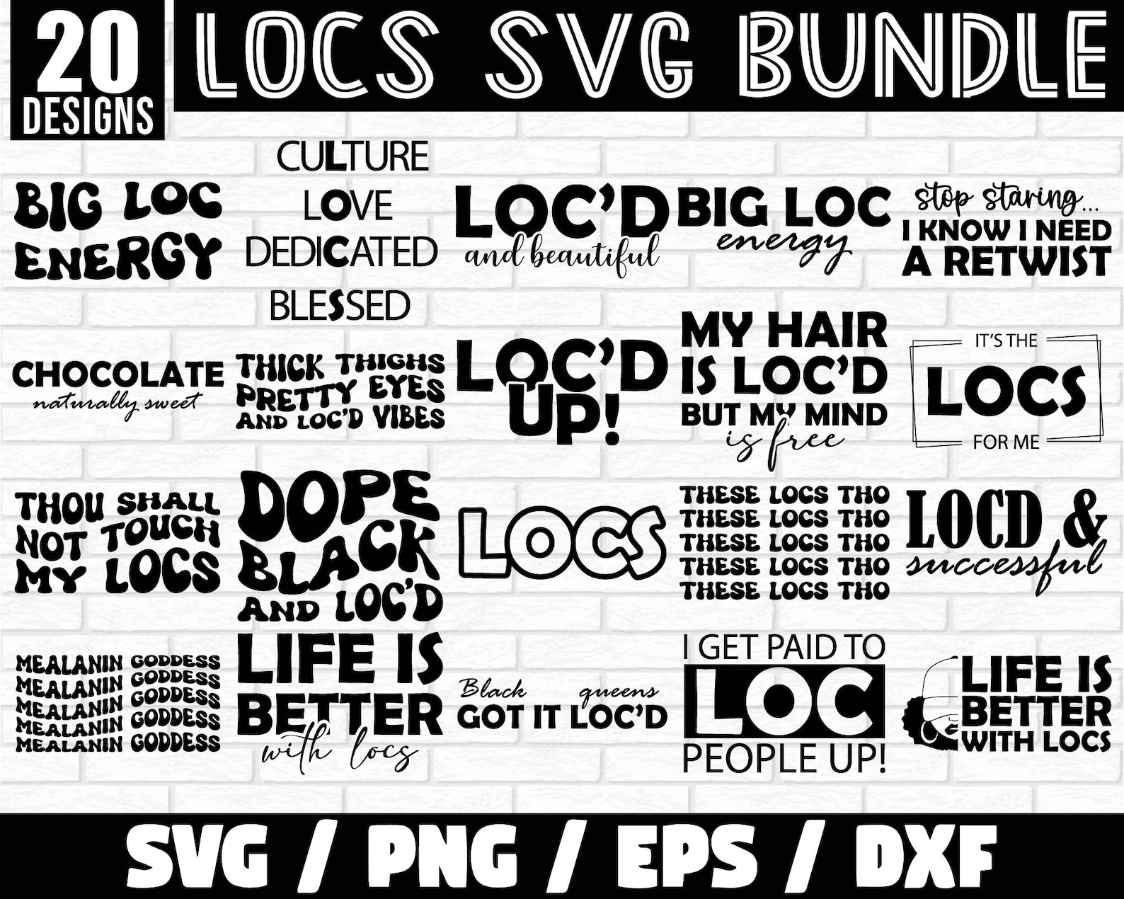 Locs Svg Bundle, Locs Svg, Locd Svg, Loc Queen Svg, Woman With Locs Svg ...