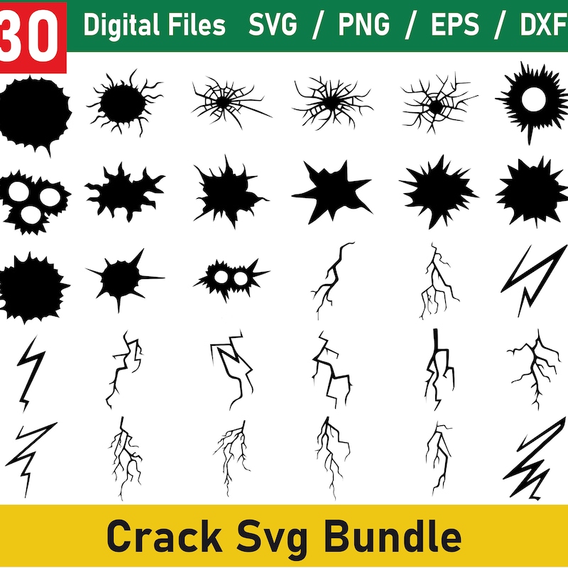 Crack Svg - Etsy